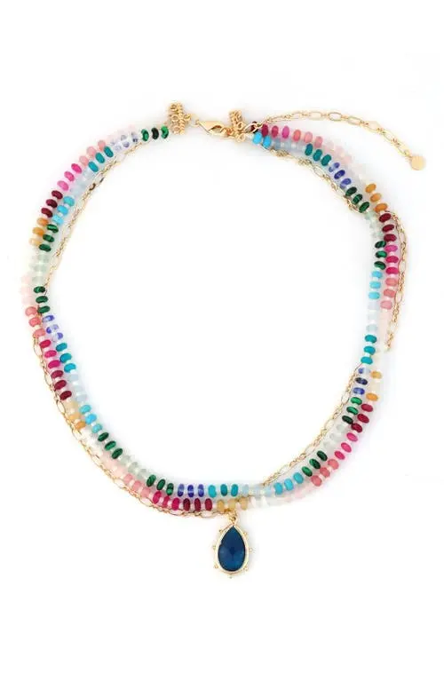 PANACEA Beaded Layered Necklace - Gold Multi