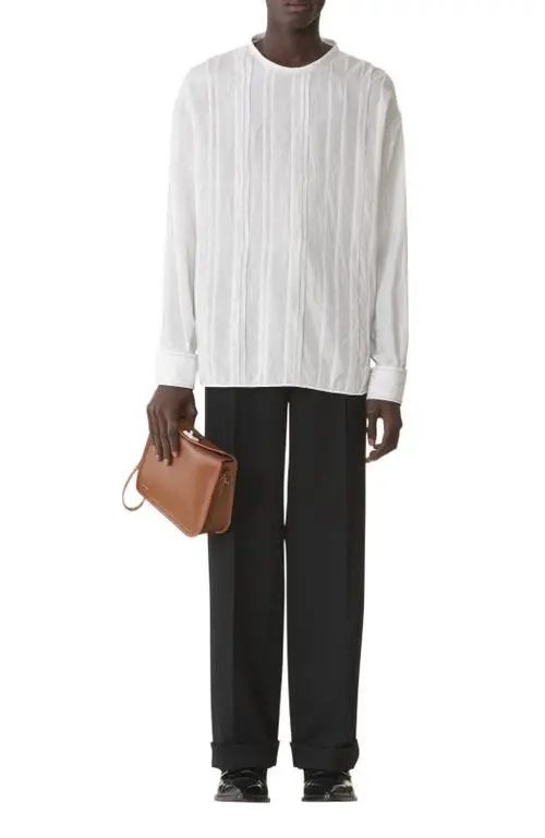 LANVIN Pleated Silk Top - Ecru