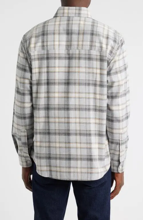 BOSS Owen Relaxed Fit Plaid Cotton Flannel Button-up Shirt - Medium Grey