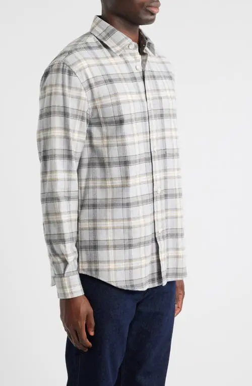 BOSS Owen Relaxed Fit Plaid Cotton Flannel Button-up Shirt - Medium Grey