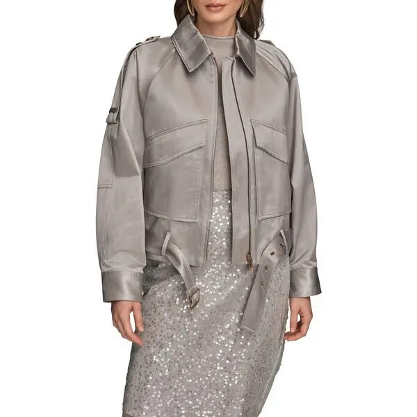 Donna Karan New York Cotton-blend Zip-up Jacket