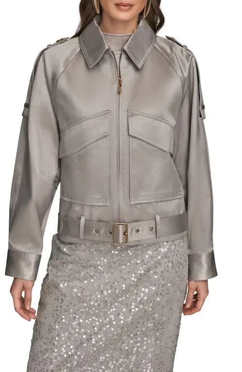 Donna Karan New York Cotton-blend Zip-up Jacket