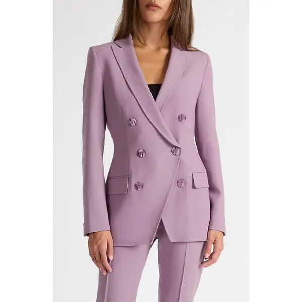 Santorelli Paco Double-breasted Six-button Jacket - Dusty Lilac