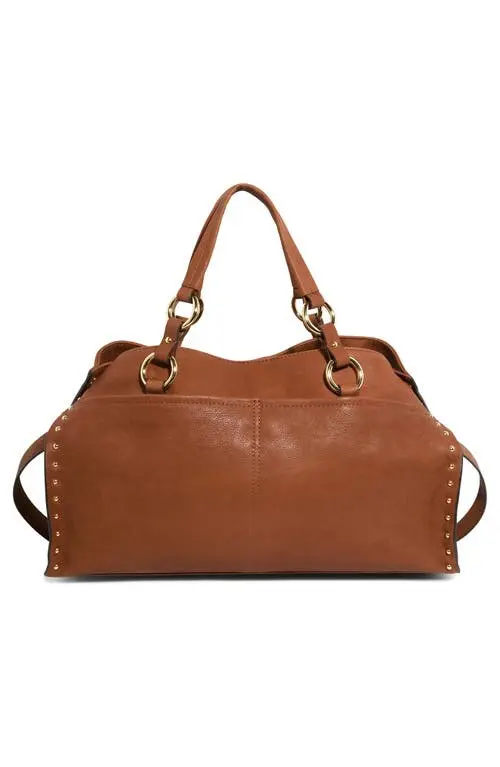AIMEE Large Rodeo Leather Satchel - Chestnut