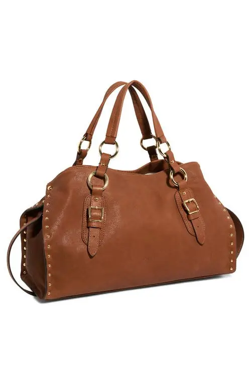 AIMEE Large Rodeo Leather Satchel - Chestnut