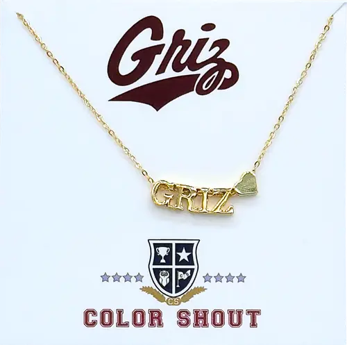 COLOR SHOUT University Of Montana Gold Heart Necklace - Yellow Gold