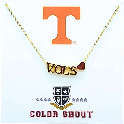 COLOR SHOUT University Of Tennessee Heart Necklace - Yellow Gold