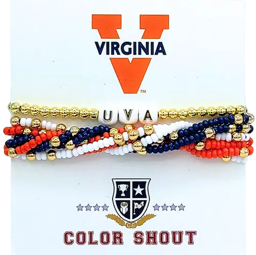 COLOR SHOUT Virginia Lucky 7 Bracelet Set - Yellow Gold