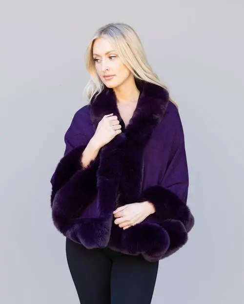 LE FAFO Jiana Wrap Cape - Dark Purple