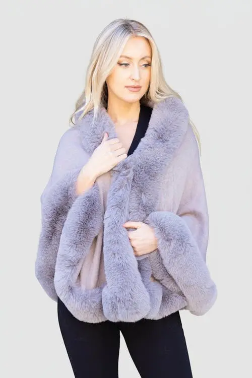 LE FAFO Jiana Wrap Cape - Gray