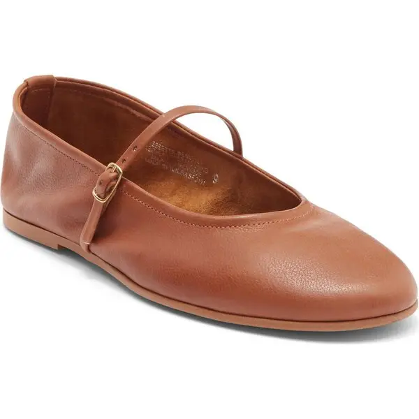 Steve Madden Besette Mary Jane Flat - Tan Leather