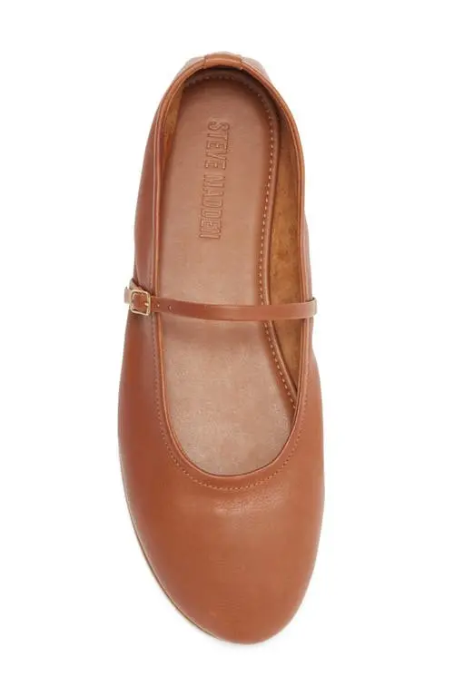 Steve Madden Besette Mary Jane Flat - Tan Leather