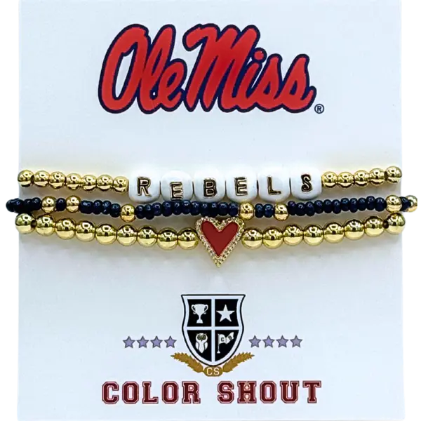 COLOR SHOUT College Bracelet Stack - Yellow Gold