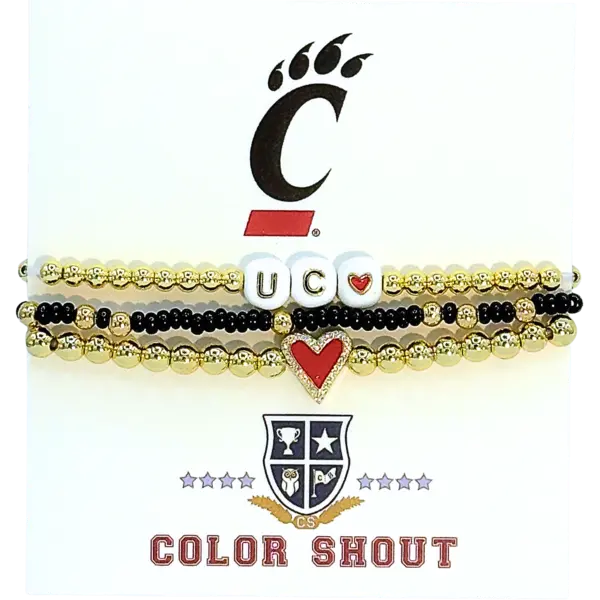 COLOR SHOUT Love My College Bracelet Stack - Yellow Gold