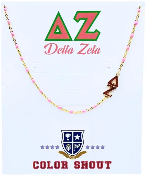 COLOR SHOUT Delta Zeta Greek Letter Necklace - Yellow Gold