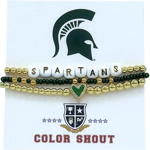 COLOR SHOUT Michigan State Bracelet Stack - Yellow Gold