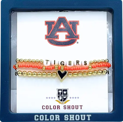 COLOR SHOUT Auburn University Bracelet Stack - Yellow Gold