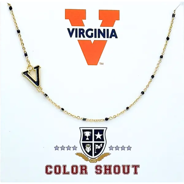 COLOR SHOUT University Of Virginia Side Necklace - Yellow Gold