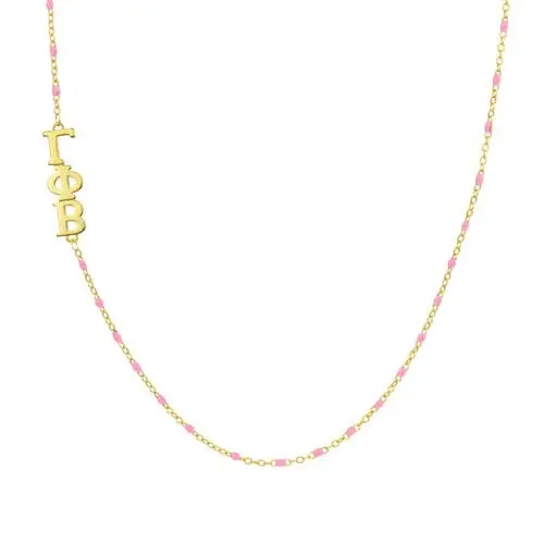 COLOR SHOUT Gamma Phi Beta Greek Letter Necklace - Yellow Gold