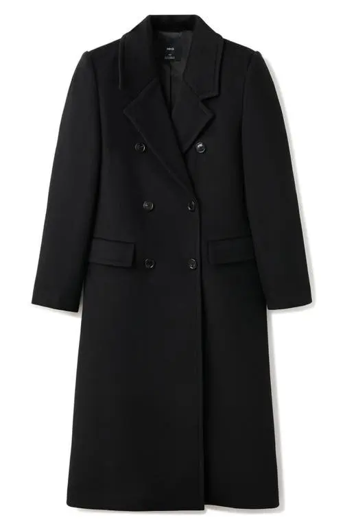 Mango Double-breasted Coat - Black