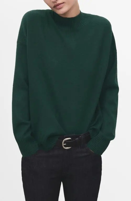 Mango Turtleneck Long Sleeve Sweater - Dark Green