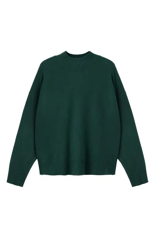 Mango Turtleneck Long Sleeve Sweater - Dark Green