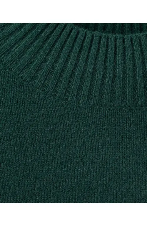 Mango Turtleneck Long Sleeve Sweater - Dark Green