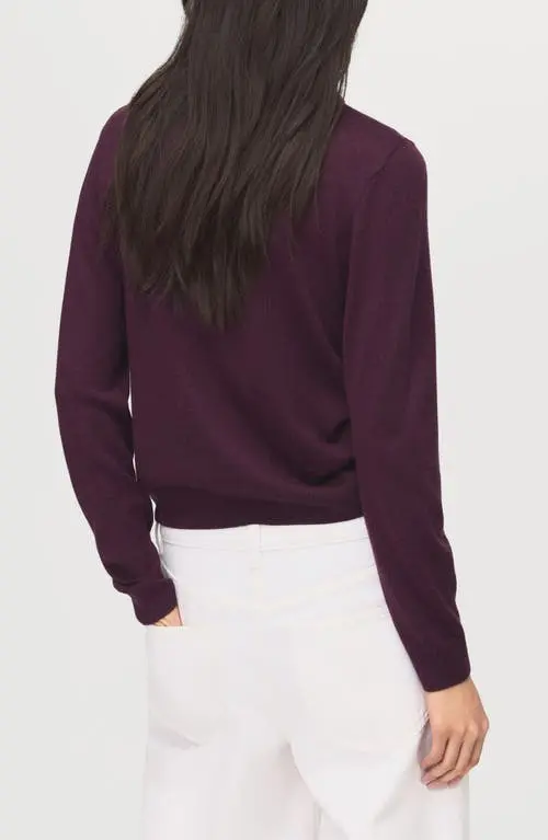 Mango Ribbed Turtleneck Sweater - Wine