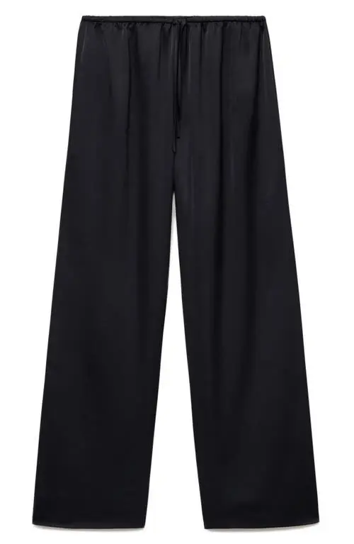 Mango Satin Pajama Pants - Charcoal