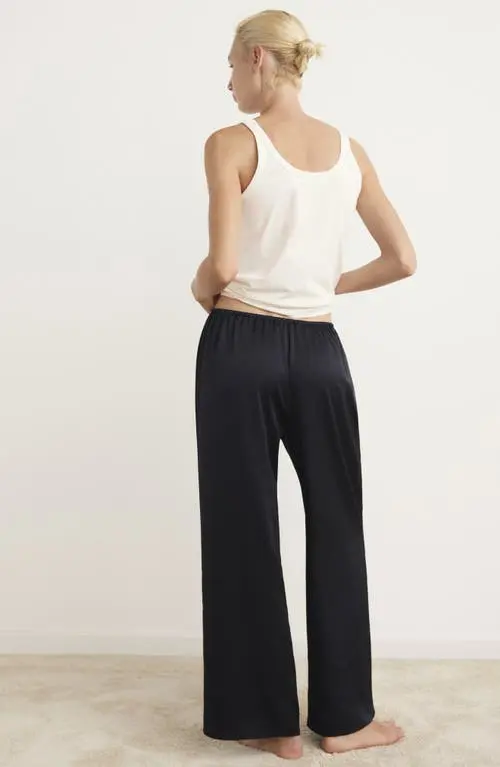 Mango Satin Pajama Pants - Charcoal