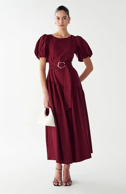 WILLA Elona Midi Dress - Burgundy