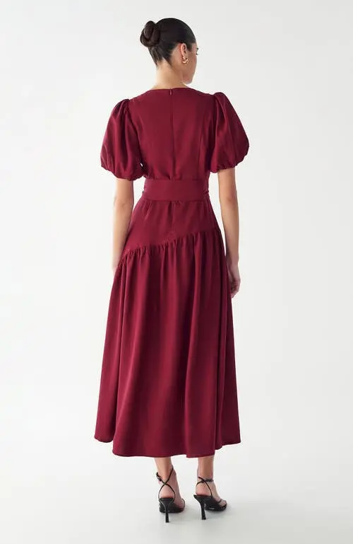 WILLA Elona Midi Dress - Burgundy