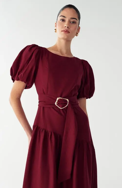 WILLA Elona Midi Dress - Burgundy
