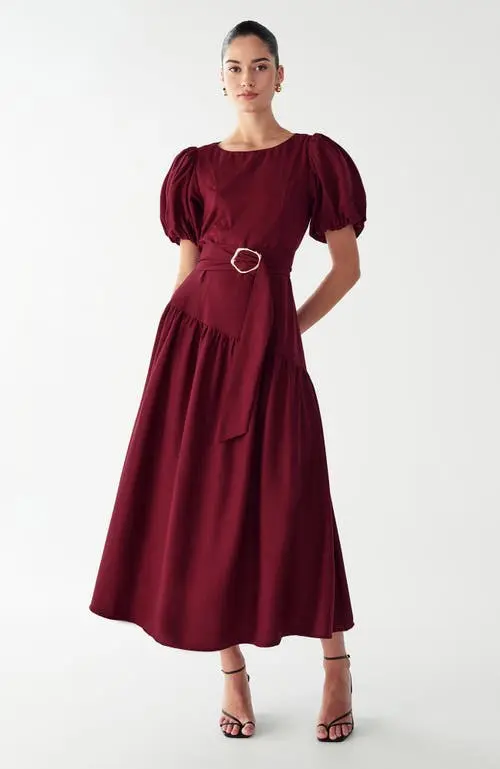WILLA Elona Midi Dress - Burgundy