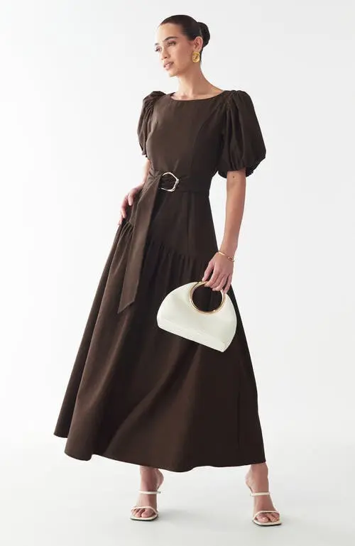 WILLA Elona Midi Dress - Chocolate