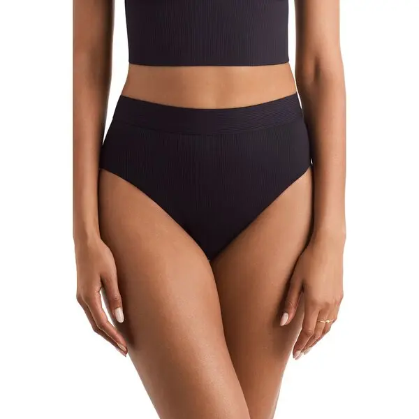 MIMI FLAMINGO Brooke High-waist Bikini Bottom - Black