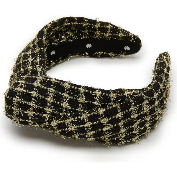 Lele Sadoughi Marlene Tweed Headband - Jet Gold