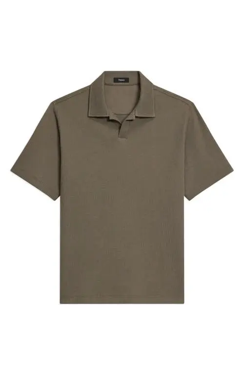 Theory Johnny Collar Ribbed Cotton Polo - Tarmac