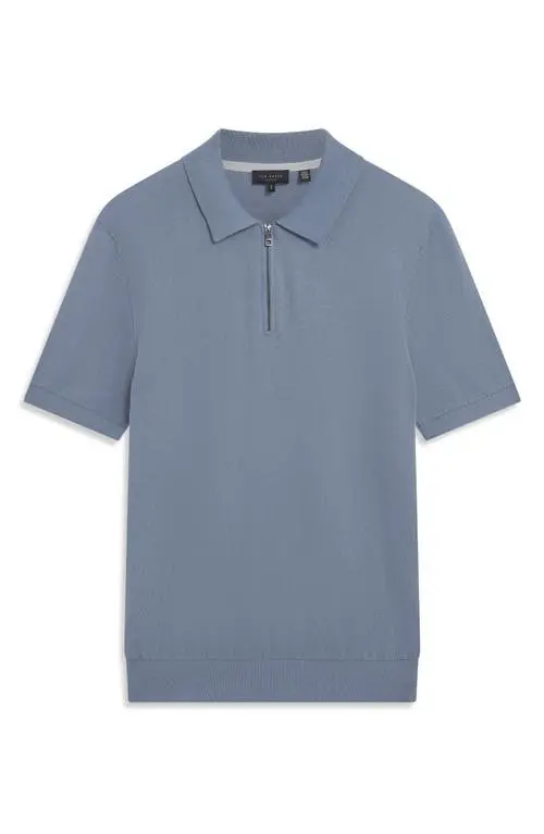 Ted Baker London Givrans Zip Polo Sweater - Teal-blue