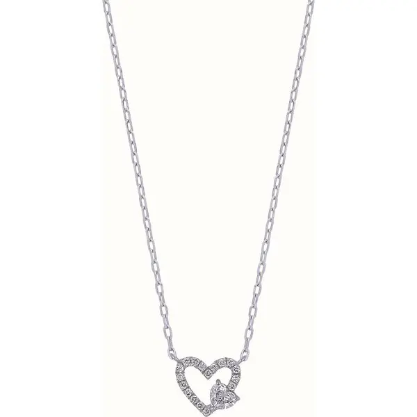 Bony Levy Audrey Diamond Heart Pendant Necklace - 18k White Gold