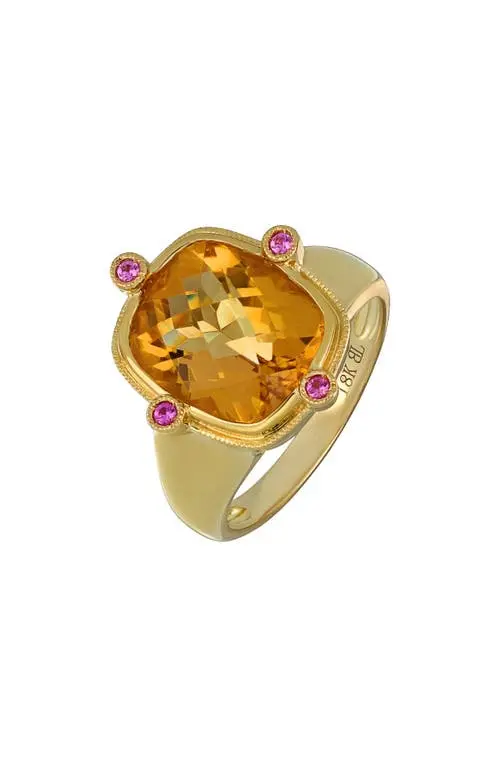 Bony Levy Iris Citrine & Pink Sapphire Ring - 18k Yellow Gold