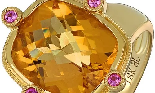 Bony Levy Iris Citrine & Pink Sapphire Ring