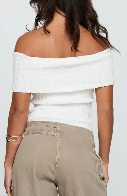 Princess Polly Murmur Foldover Off The Shoulder Rib Top