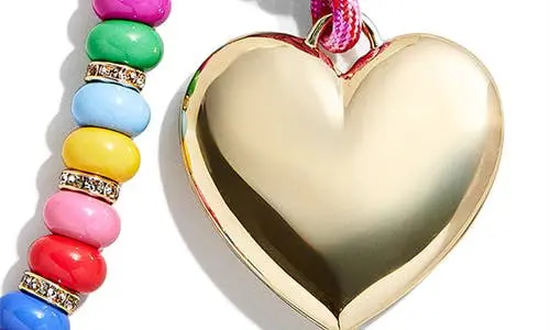 Baublebar Statement Heart Beaded Key Ring Bag Charm
