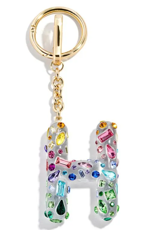 Baublebar Crystal Initial Key Ring Bag Charm - Clear Multi - H
