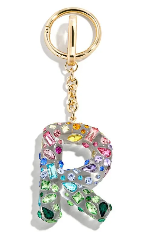 Baublebar Crystal Initial Key Ring Bag Charm - Clear Multi - R