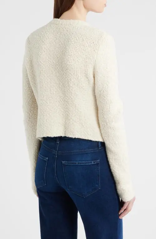 LoveShackFancy Leocadia Embellished Bow Wool Blend Cardigan - Ivory