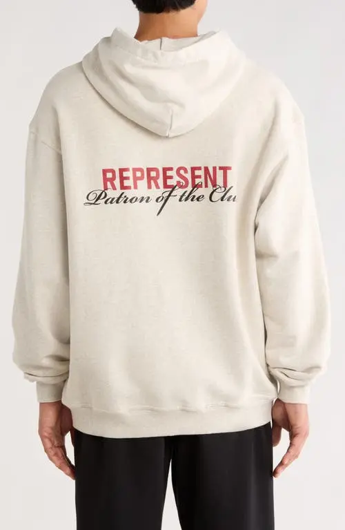 REPRESENT Patron Of The Club Graphic Hoodie - Cream Marl