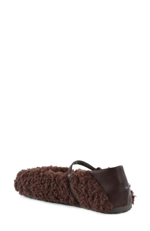 Bc Footwear Metro Faux Shearling Flat - Brown