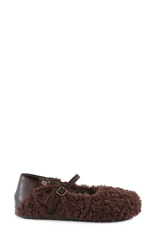 Bc Footwear Metro Faux Shearling Flat - Brown